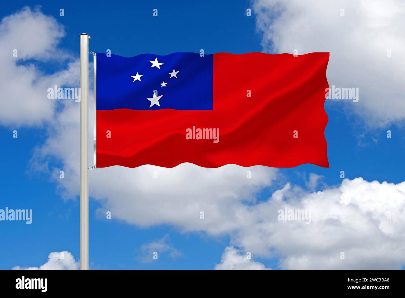 The flag of Samoa, country in Polynesia, Studio Stock Photo - Alamy