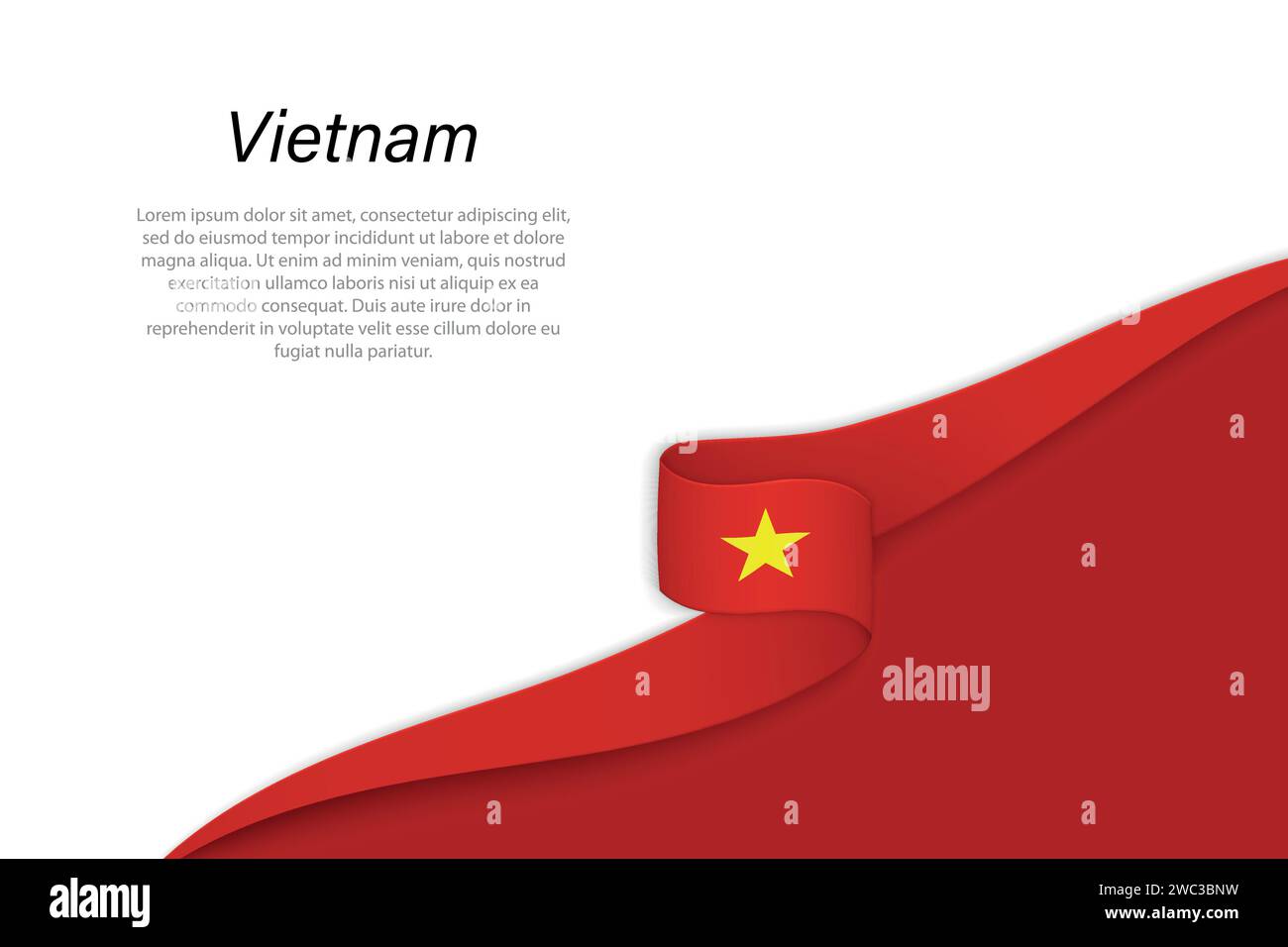 Wave flag of Vietnam with copyspace background. Banner or ribbon vector ...