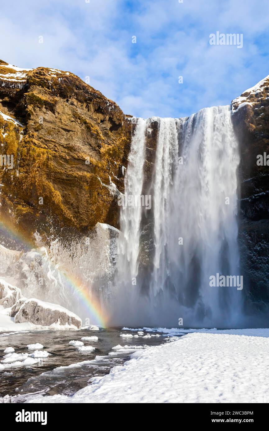 Skogafoss waterfall in Iceland, river, Skoga, Skoga river, Iceland ...