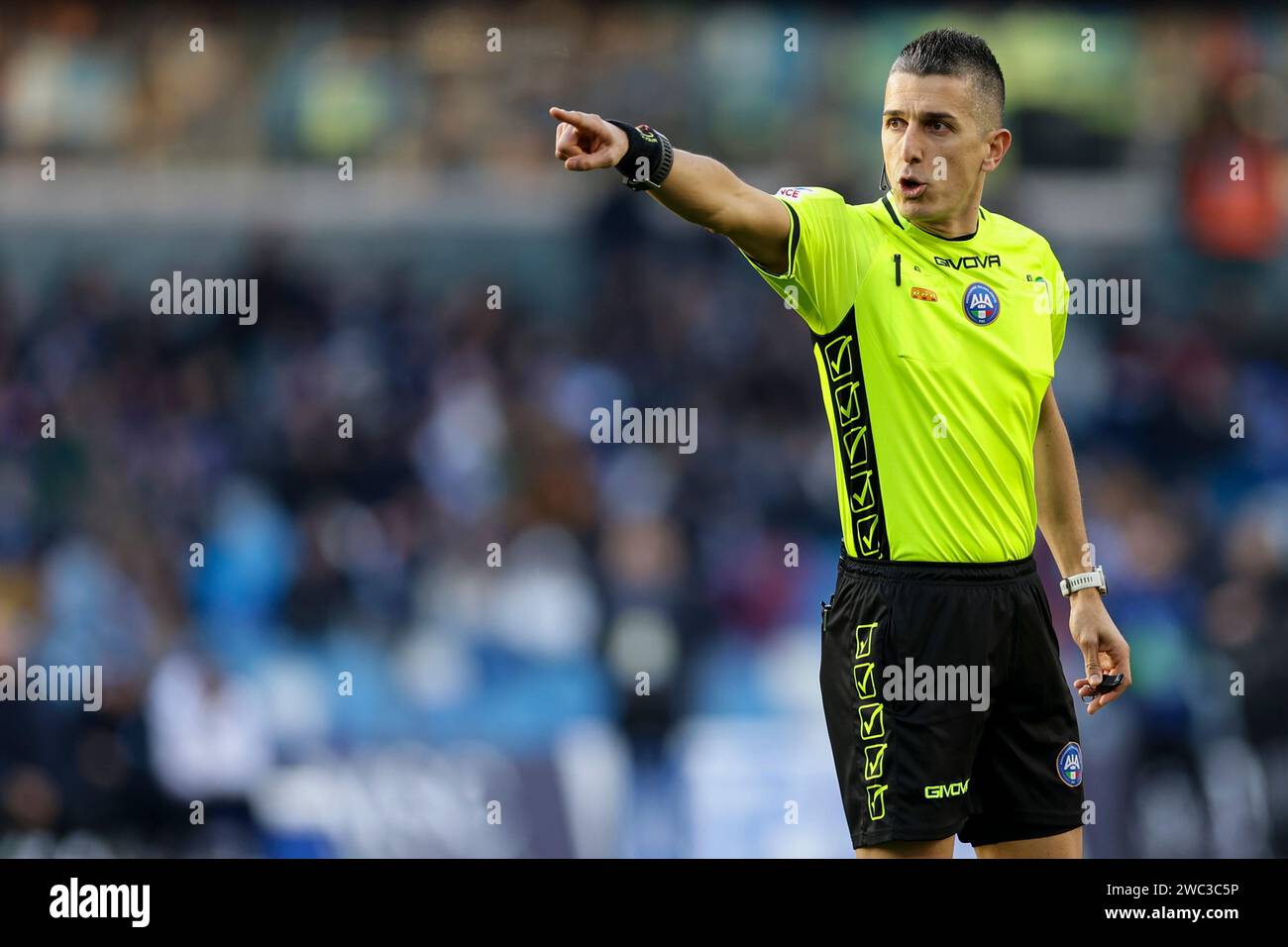 Italian referee Livio Marinelli gesticulate during the Serie A football ...