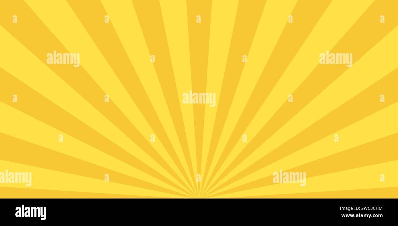 Sunrise sunbeam rays, yellow lines background, light Stock Vector Image ...