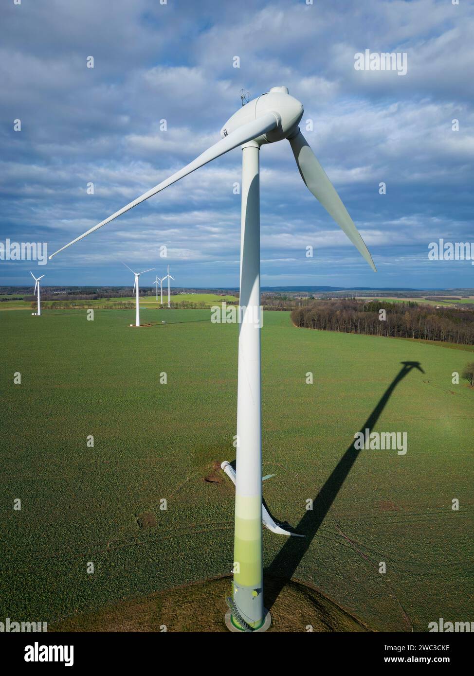 Storm damage, broken wind turbine, Colmitz, Saxony, Germany Stock Photo ...