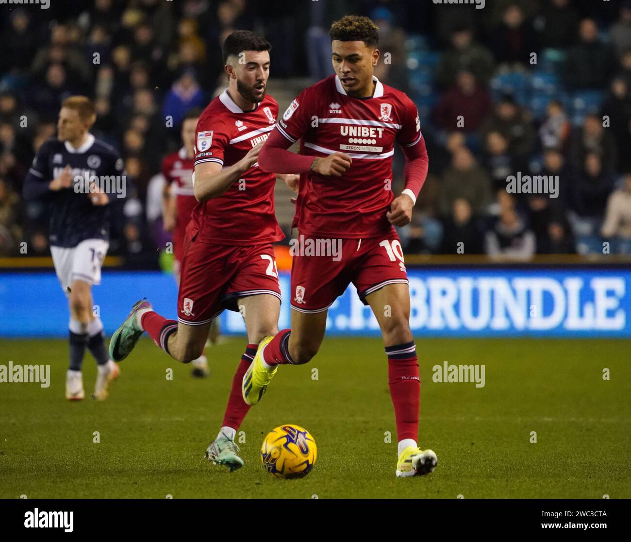 LONDON, ENGLAND - JANUARY 13: Morgan Rogers of Middlesbrough during the ...