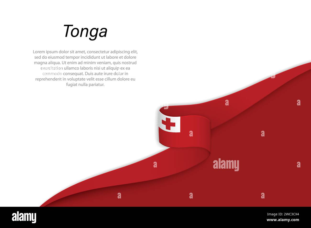 Wave flag of Tonga with copyspace background. Banner or ribbon vector ...