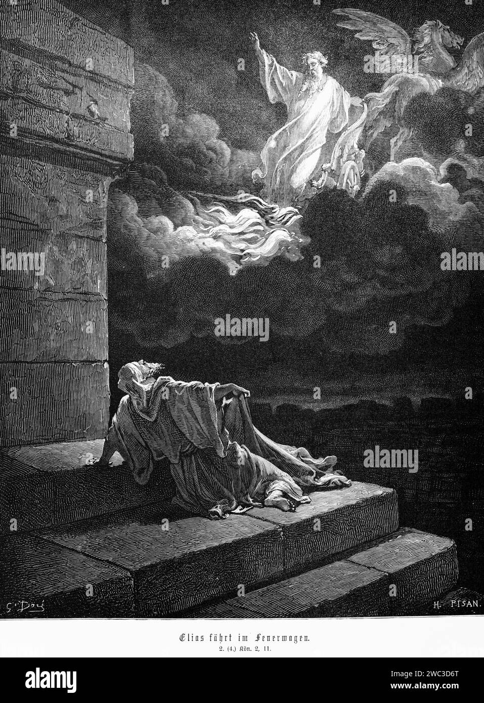 Elijah riding in a chariot of fire, 2nd Book of Kings, chariot, fire ...