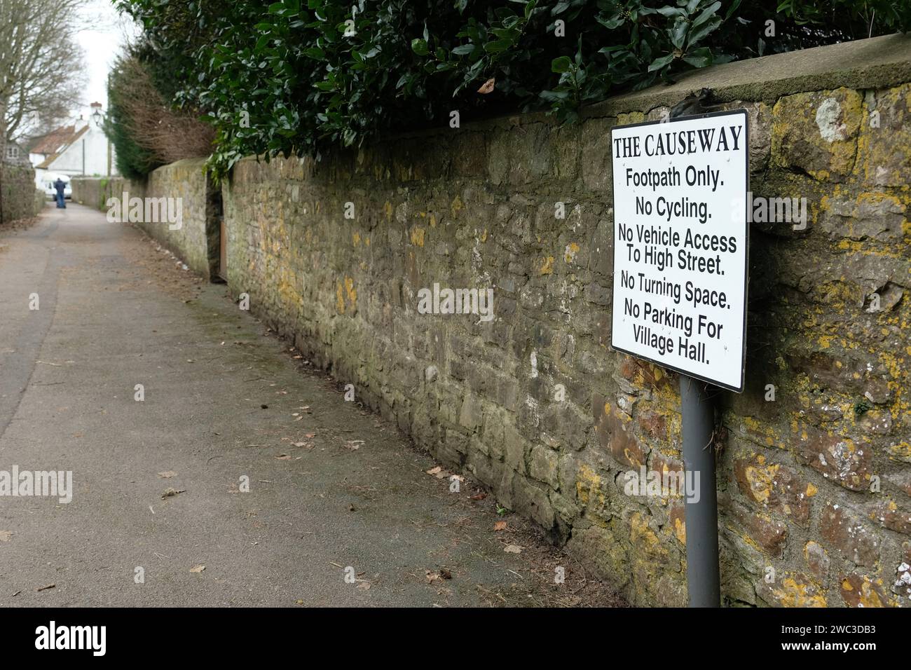 January 2024 - Footpath only sign on The Causeway in Yatton, North ...