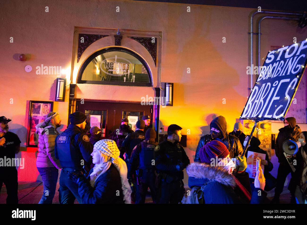 Portland, Oregon, USA. 12th Jan, 2024. Club staff, Portland Police, and ...