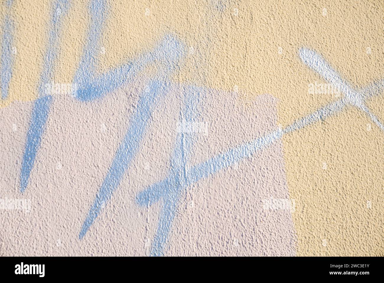 Fragment of old plaster wall with graffiti painting. Part of colorful ...