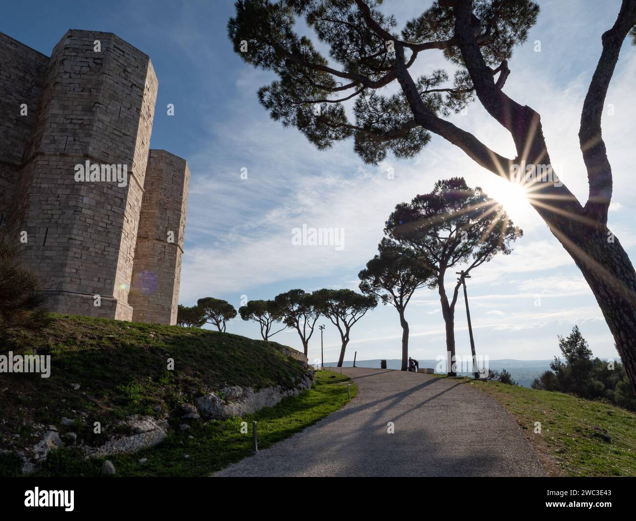 ANDRIA, ITALY - OCTOBER 30, 2021: Sunset with sun rays shining through ...