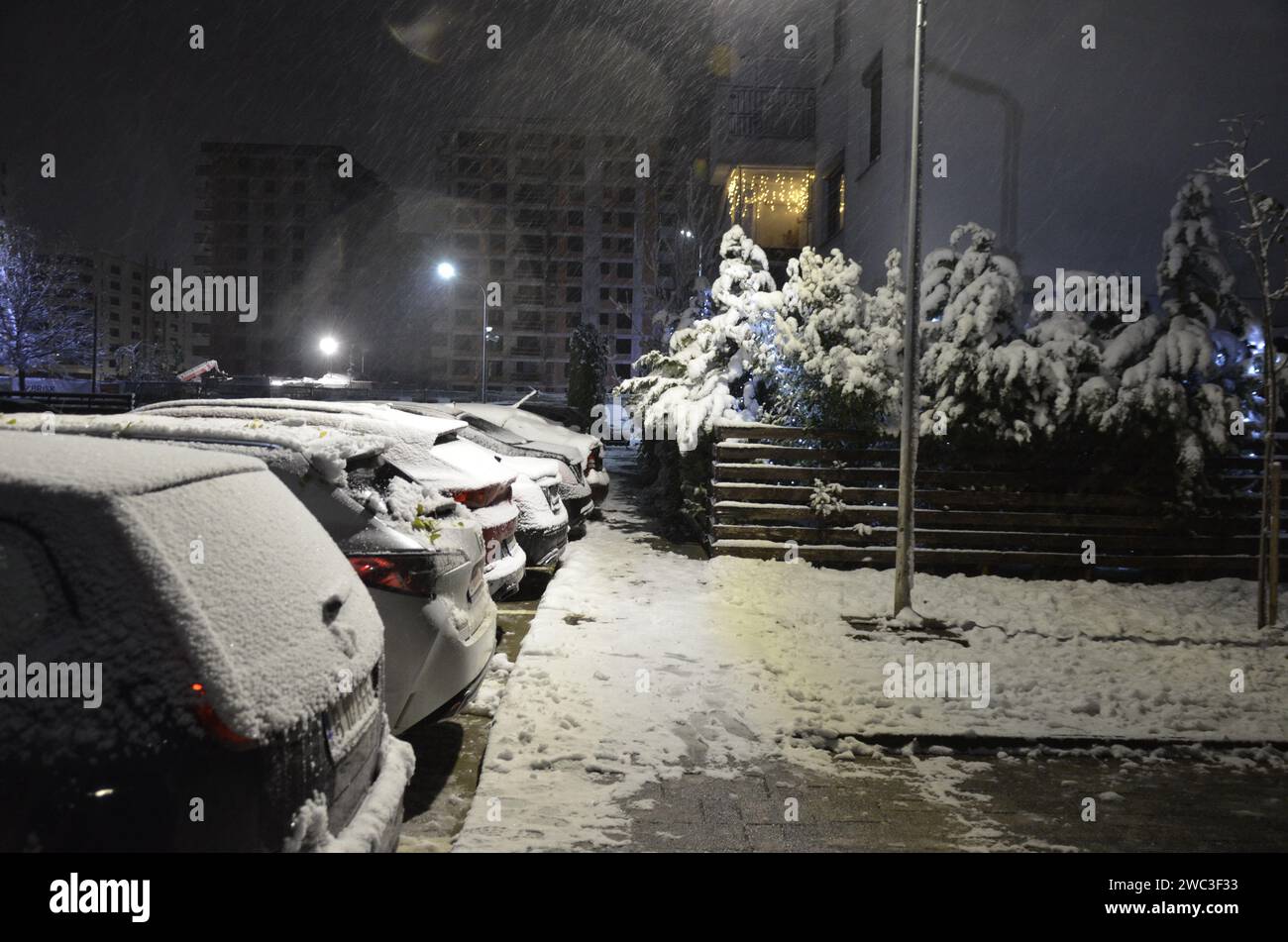 the first snow a week before Christmas is a joy to behold Stock Photo ...