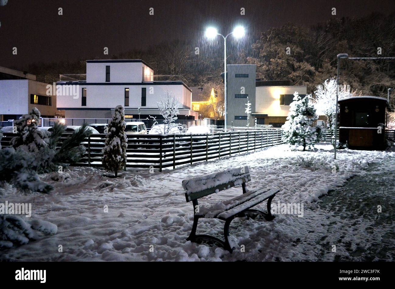 the first snow a week before Christmas is a joy to behold Stock Photo ...