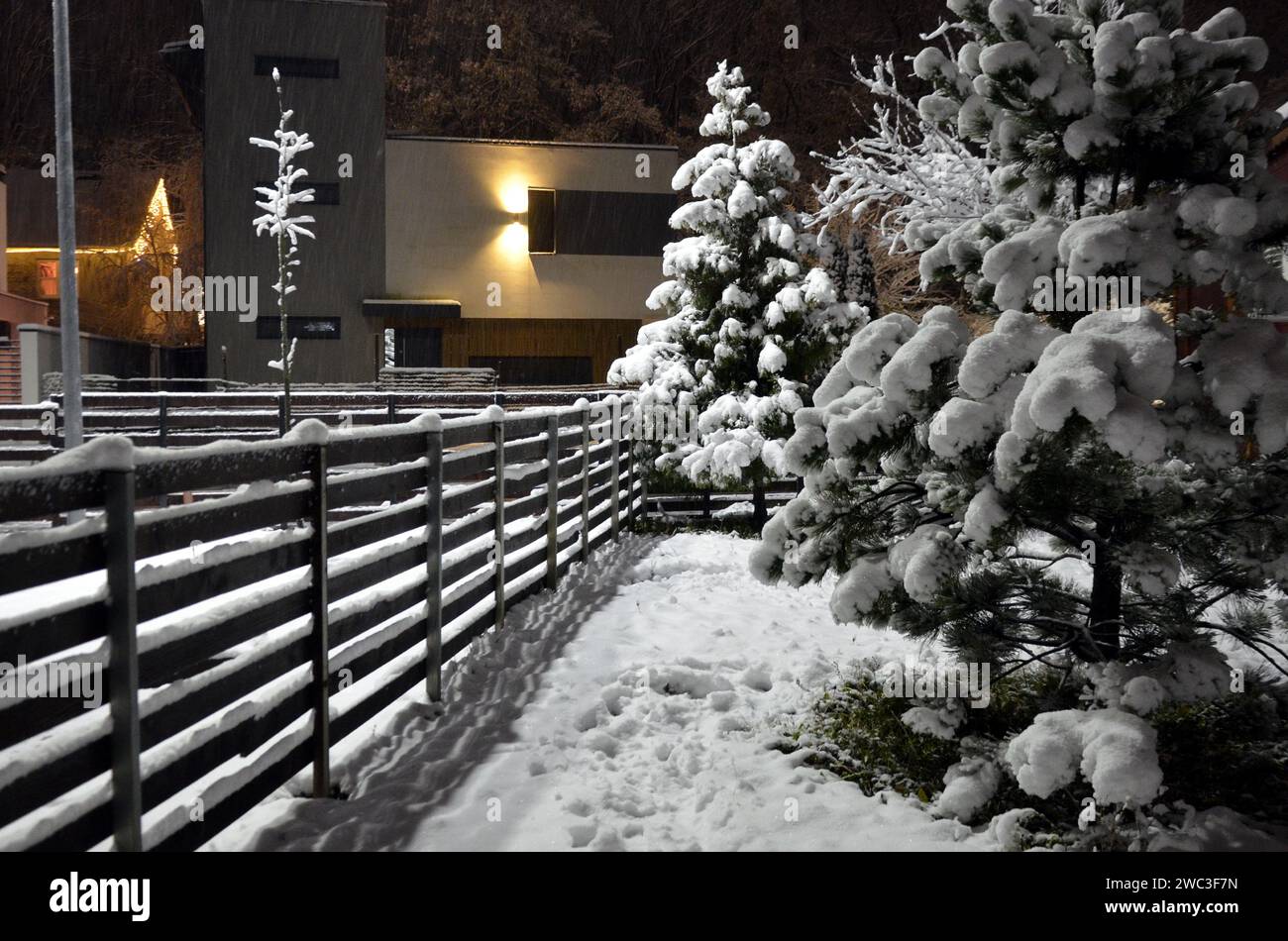 the first snow a week before Christmas is a joy to behold Stock Photo ...