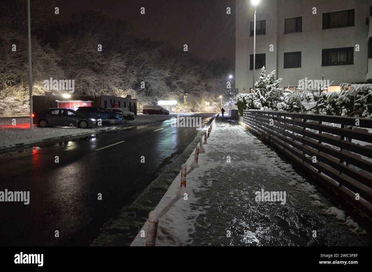 the first snow a week before Christmas is a joy to behold Stock Photo ...
