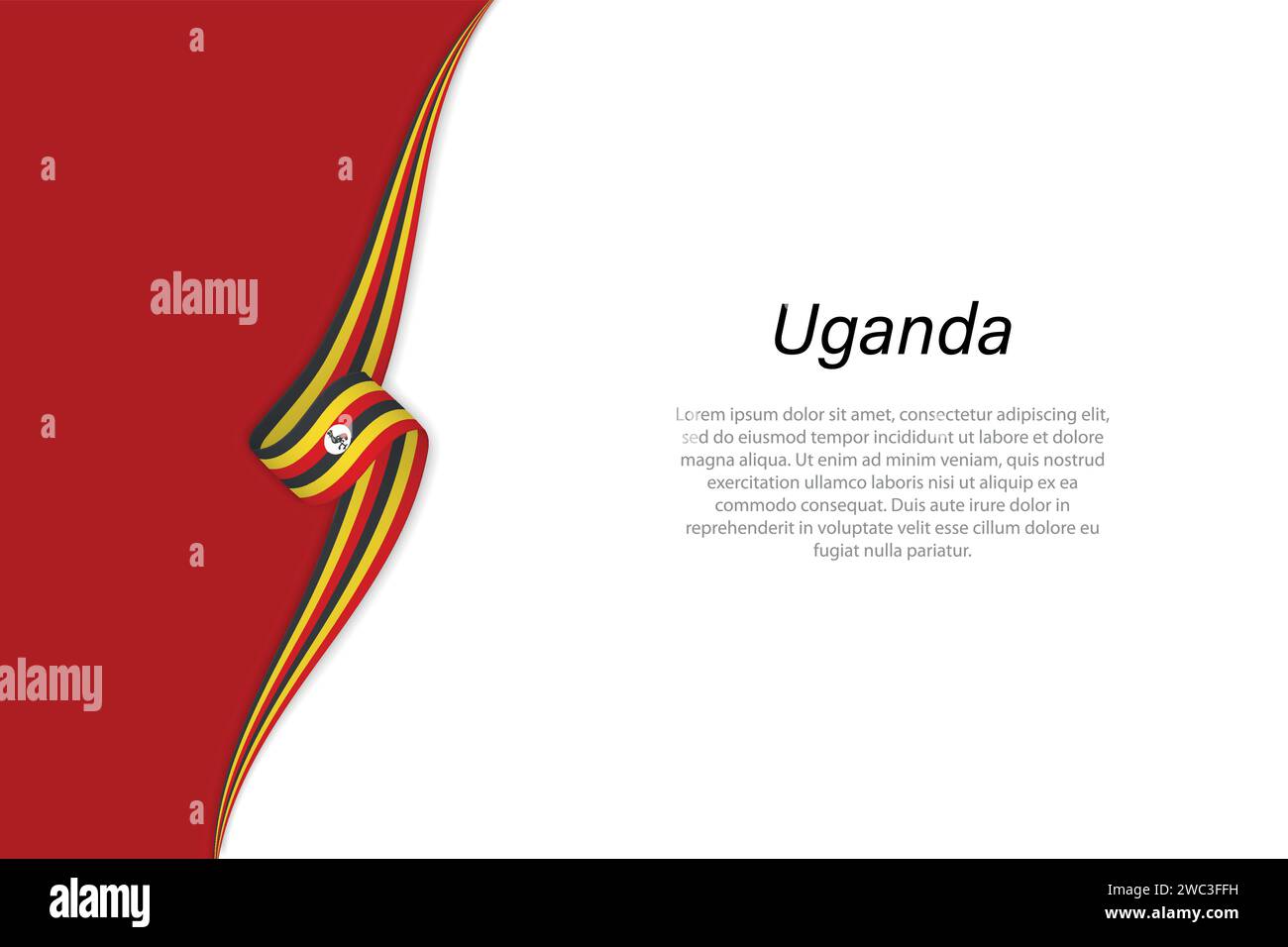 Wave flag of Uganda with copyspace background. Banner or ribbon vector template Stock Vector ...