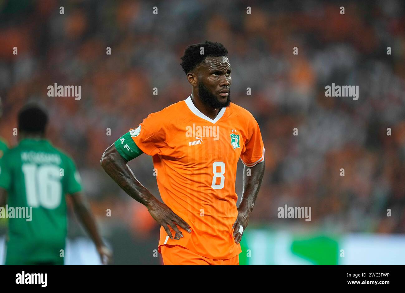 January 13 2024: Franck Yannick Kessie (Ivory Coast) looks on during a ...