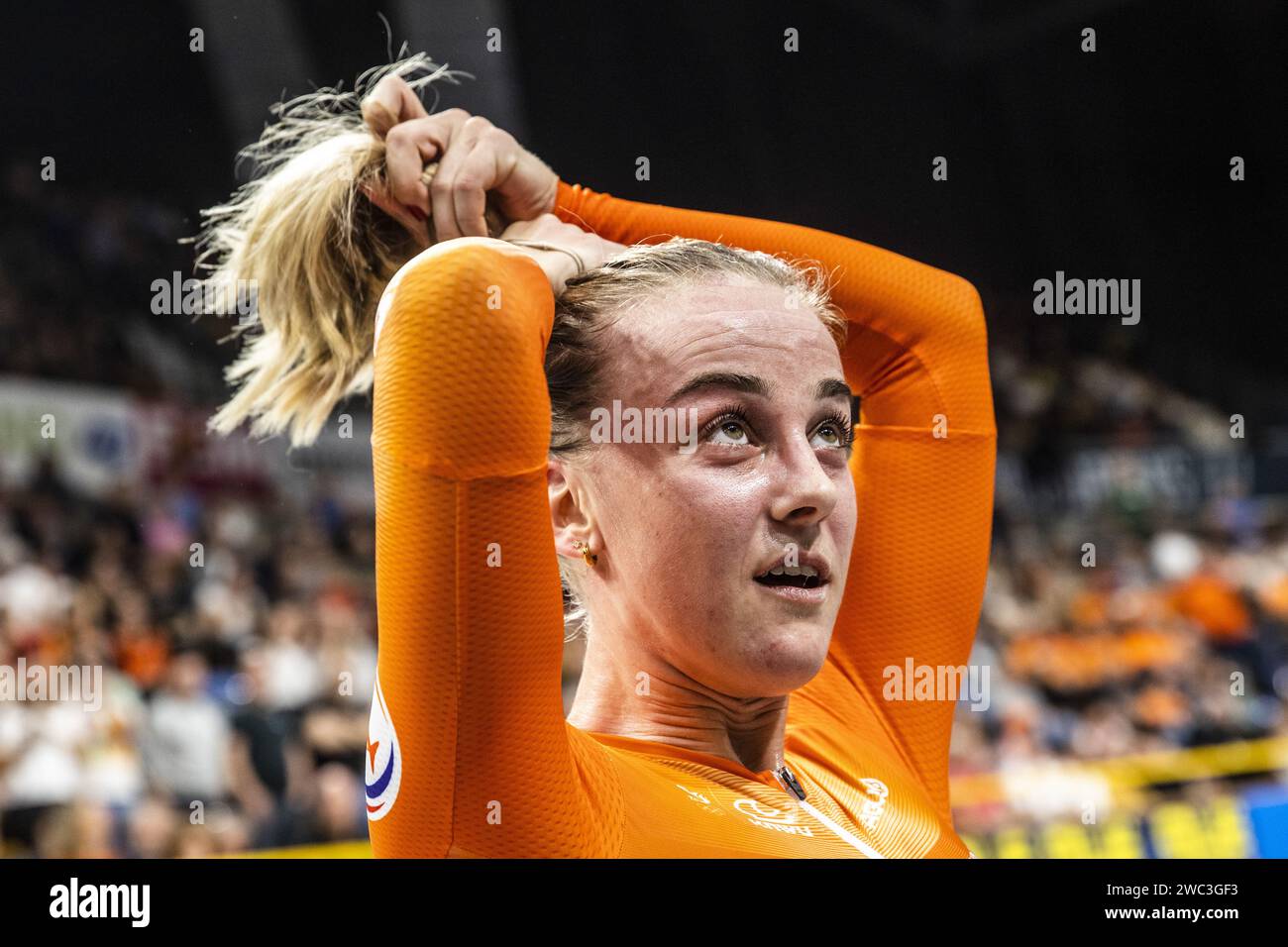 APELDOORN - Marit Raaijmakers responds after the final points race 25 ...