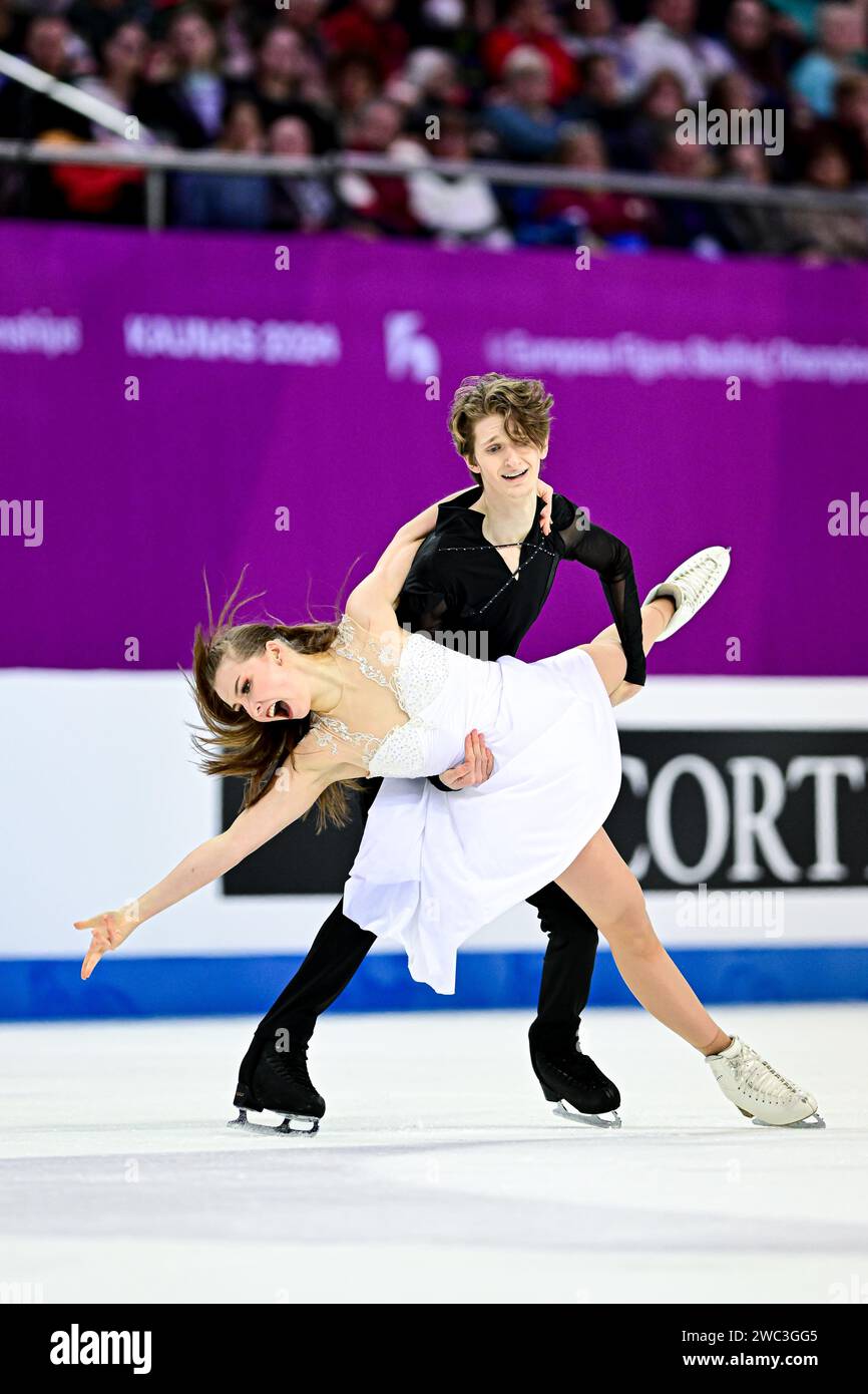 Mariia HOLUBTSOVA & Kyryl BIELOBROV (UKR), during Ice Dance Free Dance, at the ISU European ...
