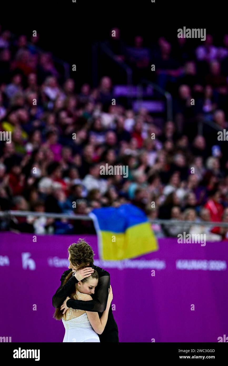 Mariia HOLUBTSOVA & Kyryl BIELOBROV (UKR), during Ice Dance Free Dance, at the ISU European ...