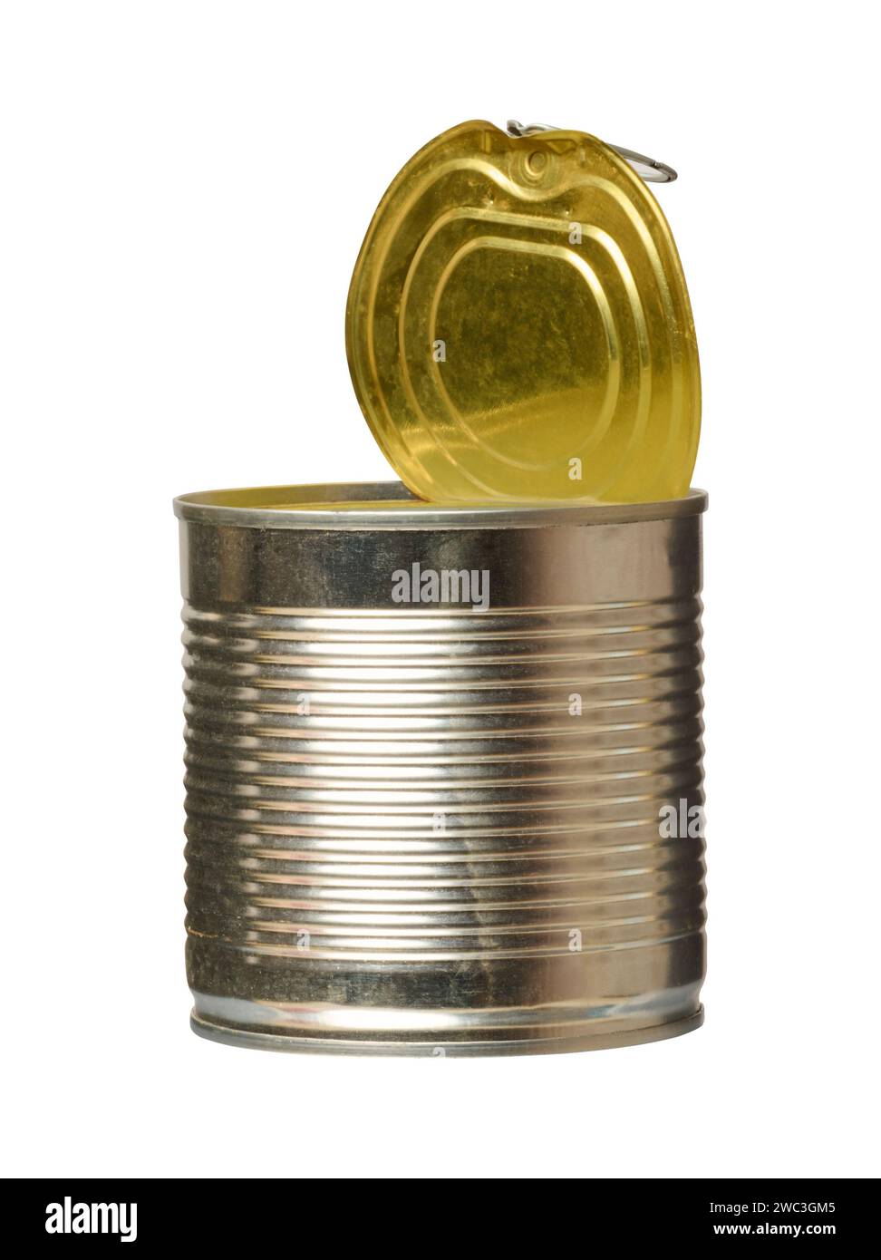 Iron can for food preservation on a white background Stock Photo - Alamy