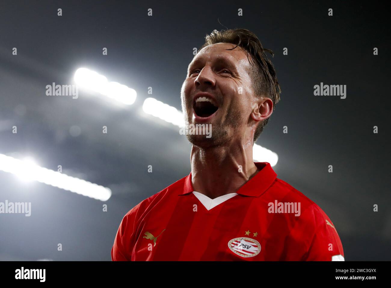 EINDHOVEN - Luuk de Jong of PSV Eindhoven celebrates the 3-0 during the ...