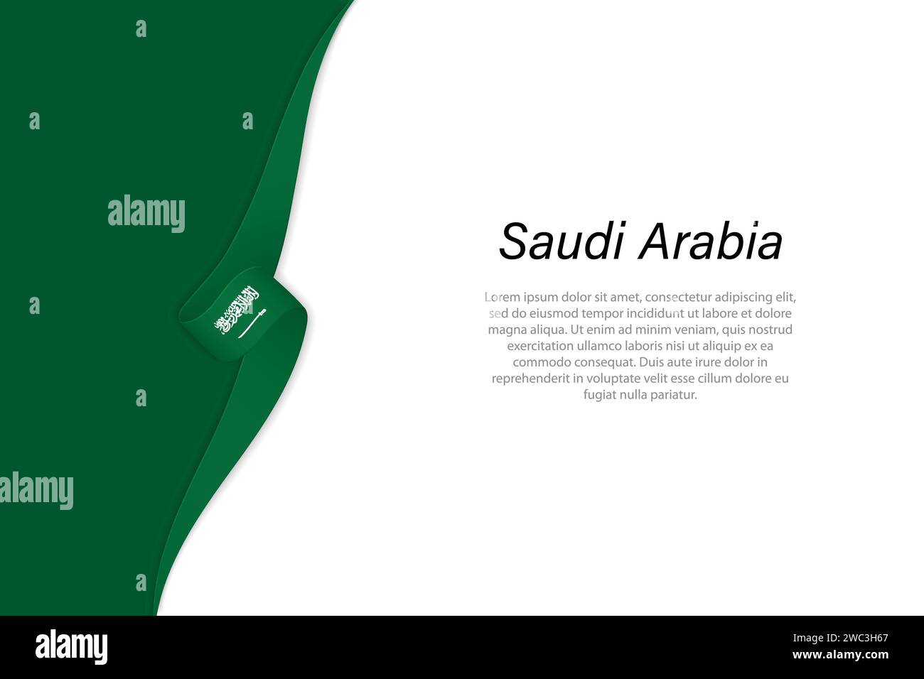 Wave flag of Saudi Arabia with copyspace background. Banner or ribbon ...
