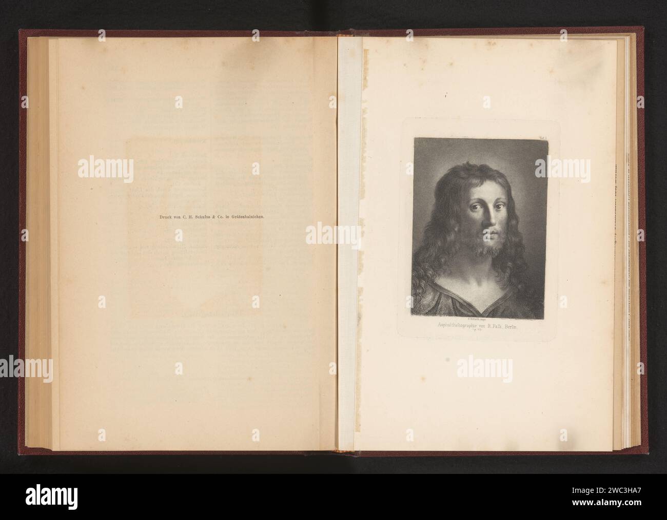 Reproduction of a print with a portrait of an unknown man, R. Falk ...