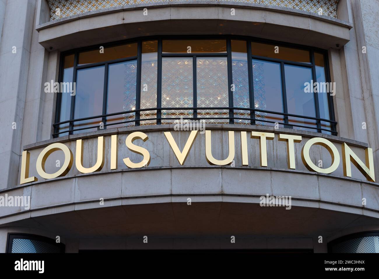 Louis Vuitton fashion luxury store in Champs Elysees in Paris, France ...