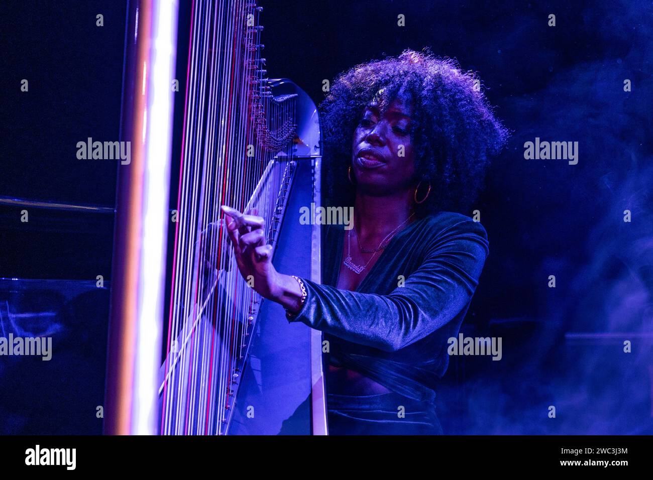 Brandee Younger performs with her Trio at Le Poisson Rouge during ...