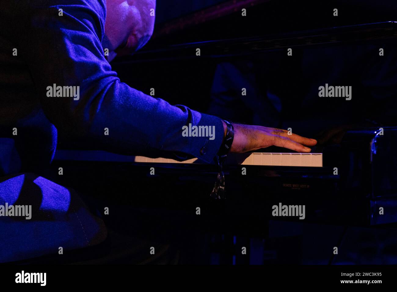 Aaron Diehl performs with Tyshawn Sorey Piano Trio at Le Poisson Rouge during Winter JazzFest ...