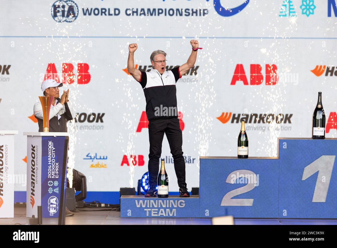 Porsche engineer Podium during the 2024 Hankook Mexico City ePrix, 1st ...