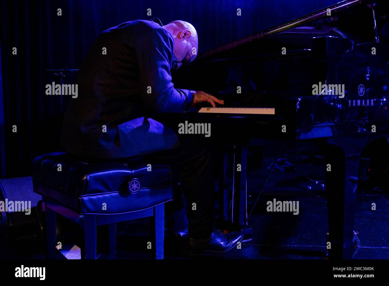 New York, New York, USA. 12th Jan, 2024. Aaron Diehl performs with Tyshawn Sorey Piano Trio at ...