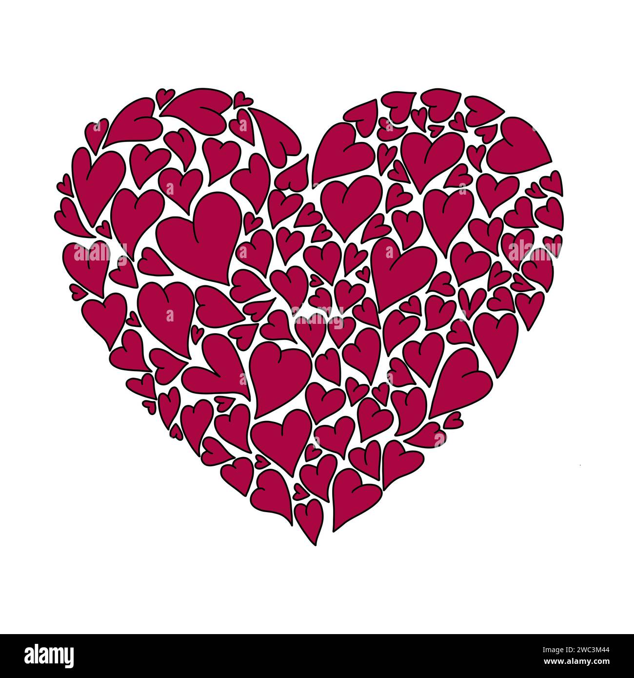 Valentines doodle heart for wrapping paper and fabrics and linens and ...