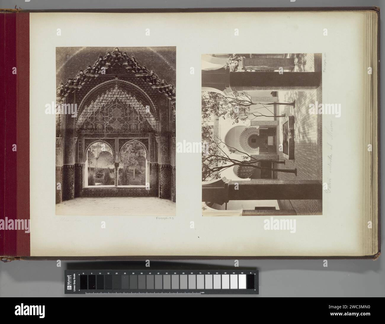 Interior with processed arches of the Alhambra in Granada, Anonymous, c ...