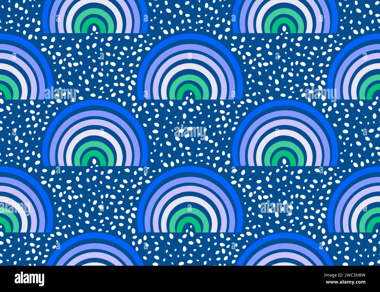 Cartoon retro rainbow seamless weather pattern for wrapping paper and ...