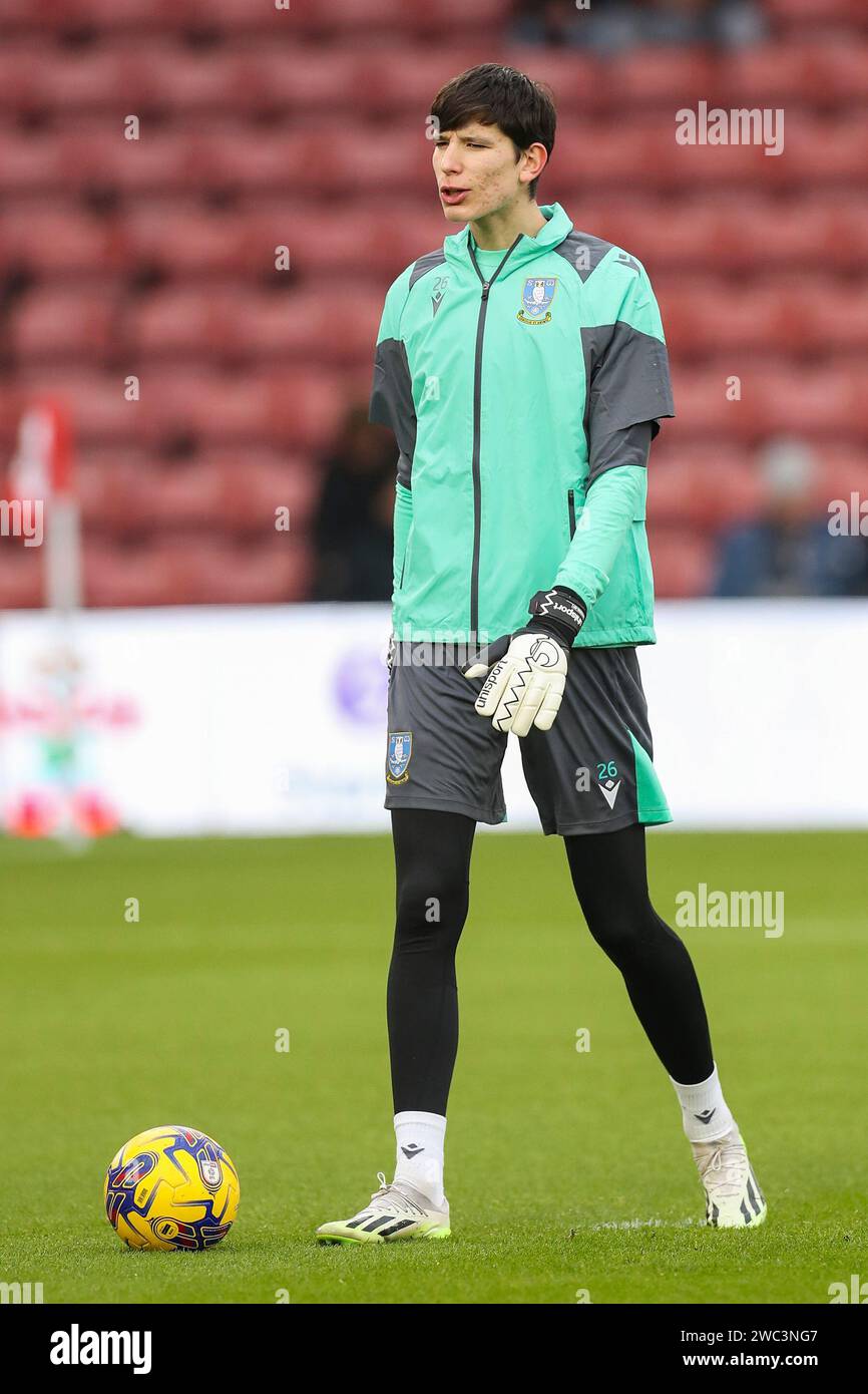 Southampton, UK. 13th Jan, 2024. Sheffield Wednesday goalkeeper James ...