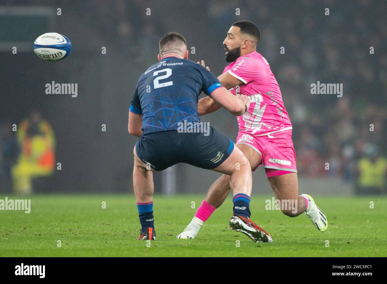 Dublin, Ireland. 13th Jan, 2024. Zack Henry of Stade Francais Paris and ...