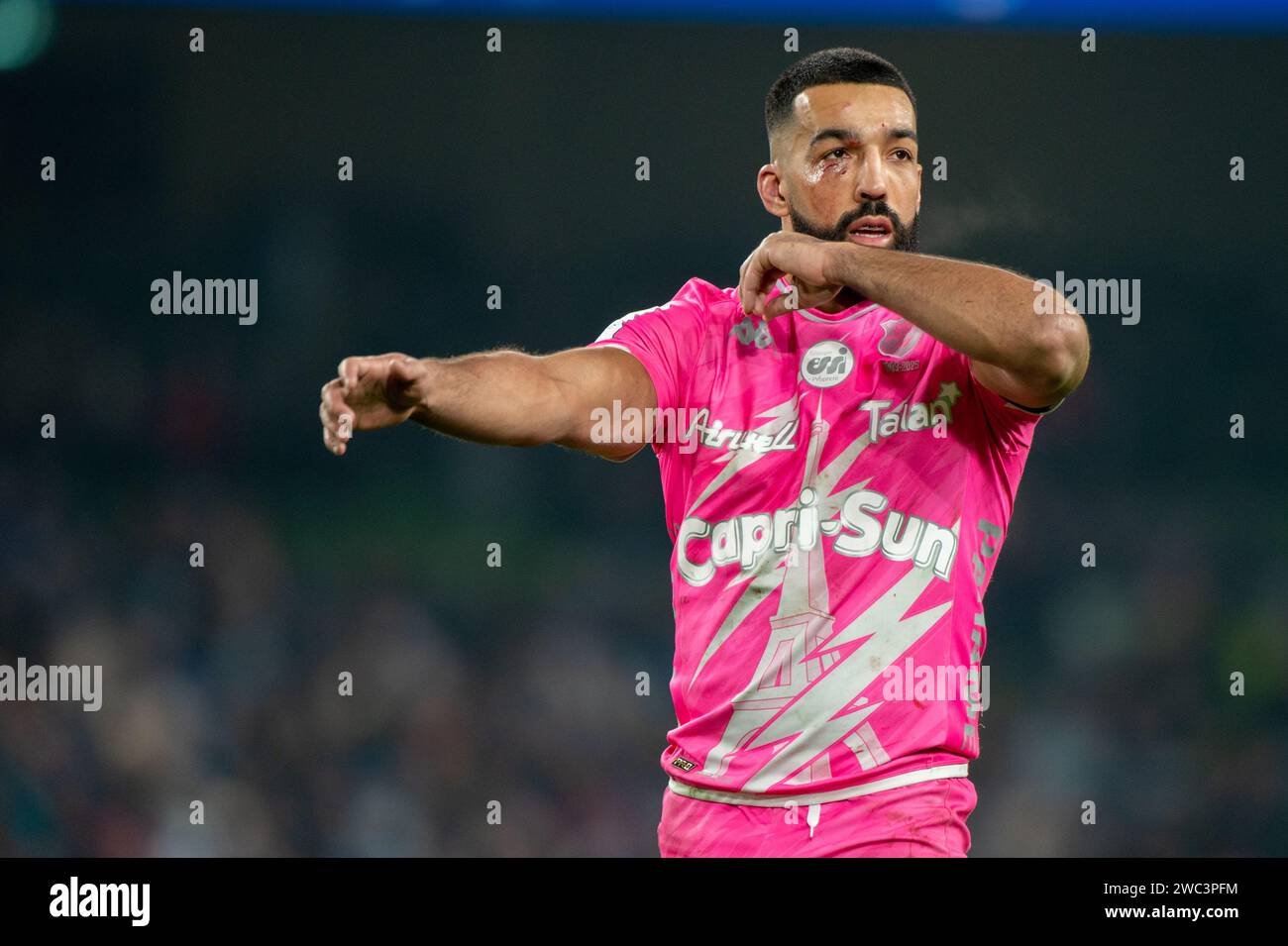 Dublin, Ireland. 13th Jan, 2024. Zack Henry of Stade Francais Paris ...