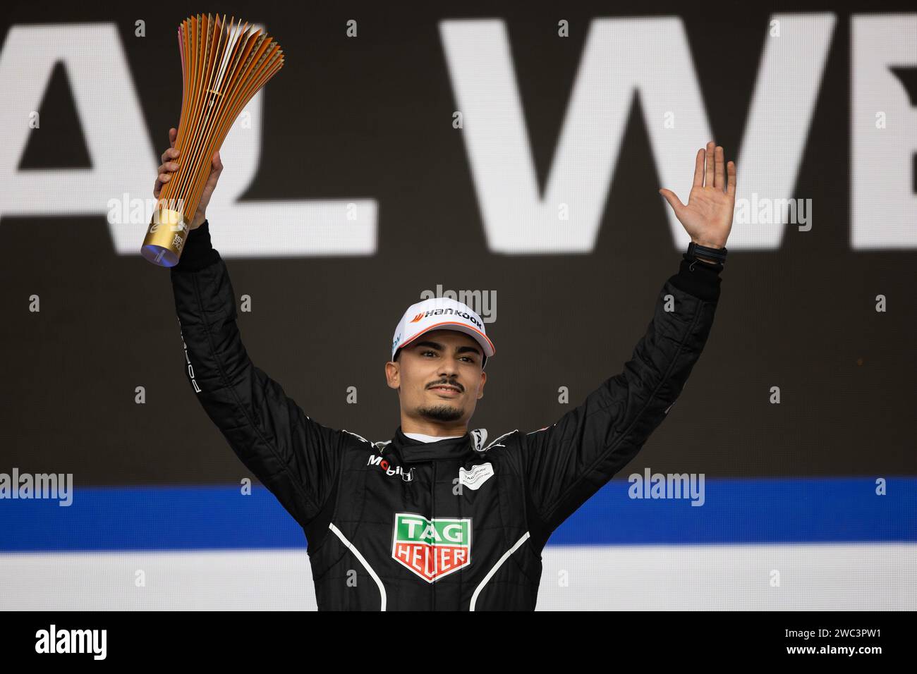 Pascal Wehrlein, TAG Heuer Porsche Formula E Team, 1st position, lifts ...