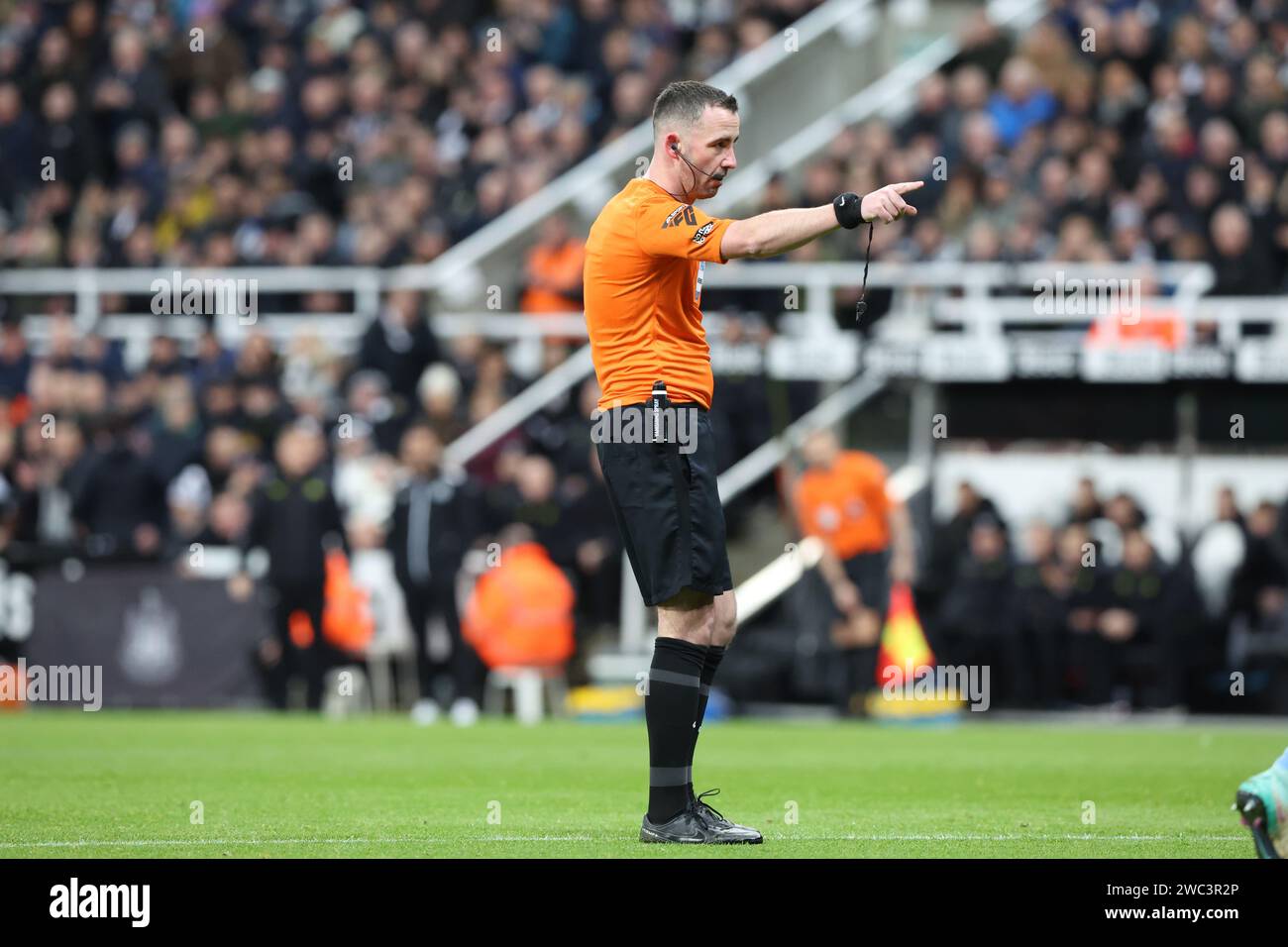 Newcastle Upon Tyne, UK. 13th Jan, 2024. Referee Chris Kavanagh during ...