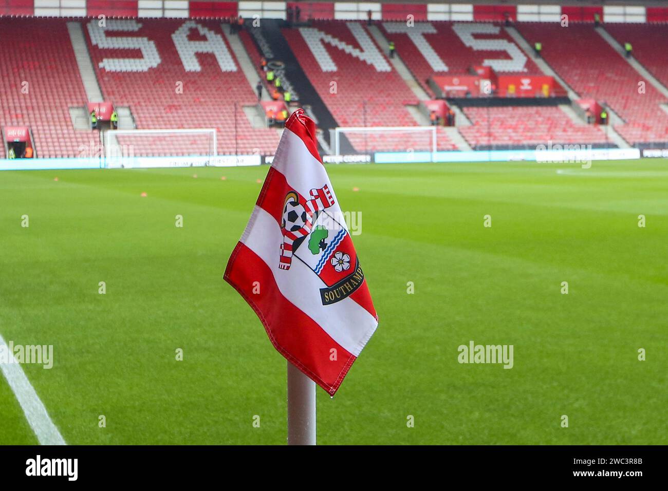 Southampton, UK. 13th Jan, 2024. Ground View inside the Stadium corner ...
