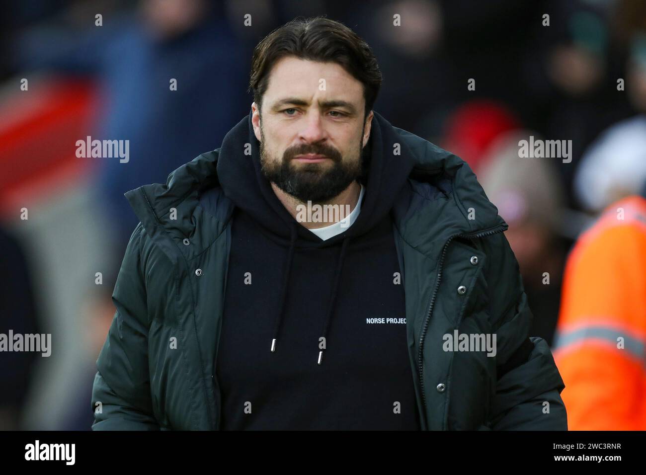 Southampton, UK. 13th Jan, 2024. Southampton Manager Russell Martin ...