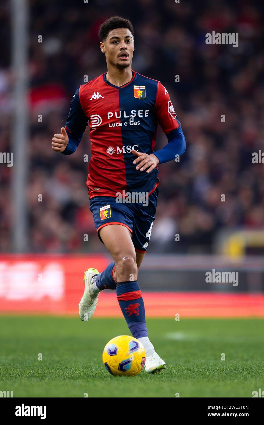 Genoa, Italy. 13 January 2024. Koni De Winter of Genoa CFC in action ...