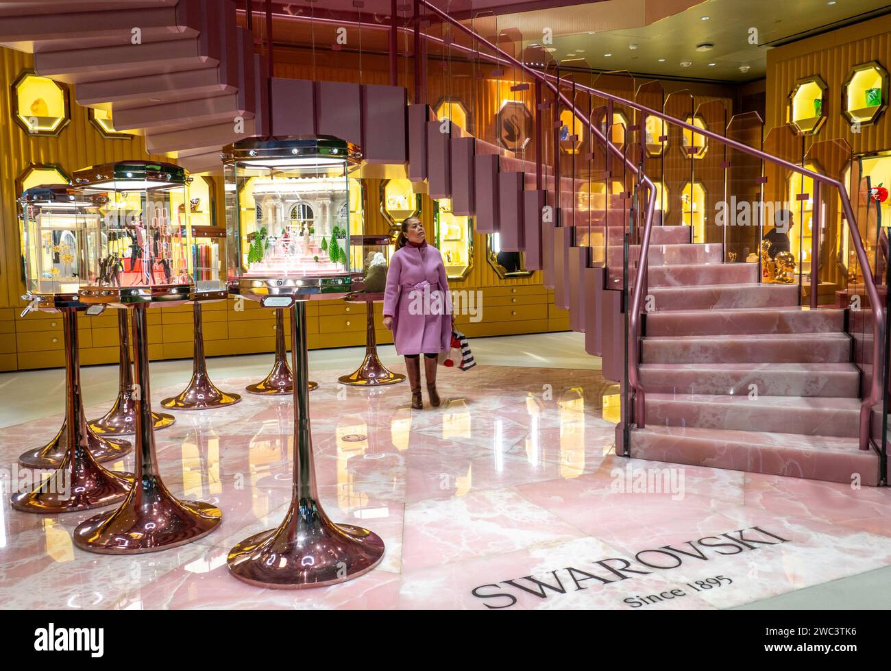 The interior of the Swarovski global flagship store features a full ...