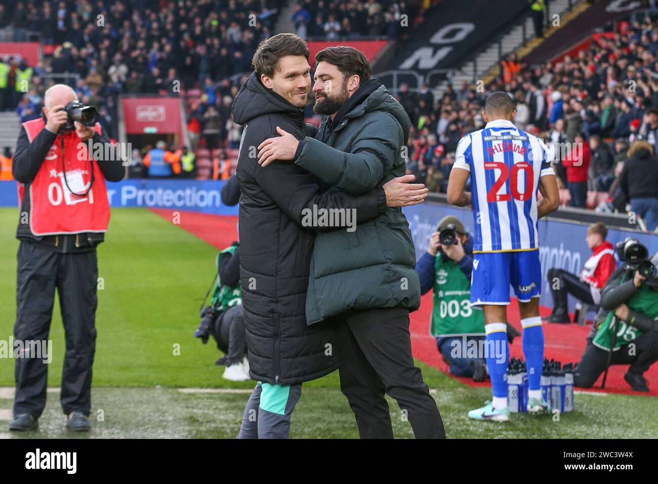Southampton, UK. 13th Jan, 2024. Sheffield Wednesday Manager Danny Rohl ...