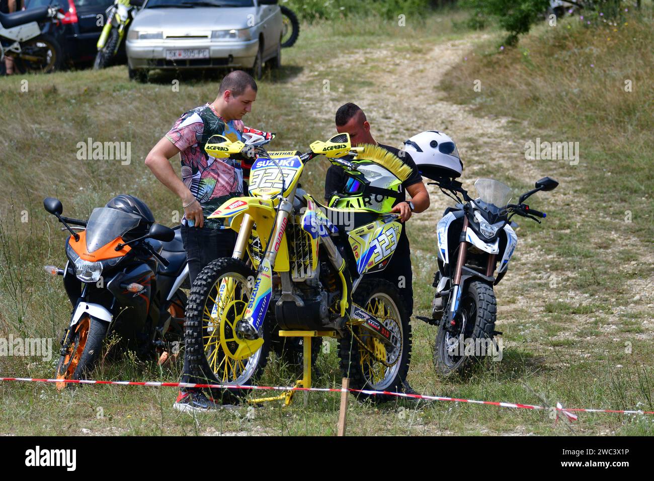 In the Enduro extreme moto race the riders competed in difficult ...