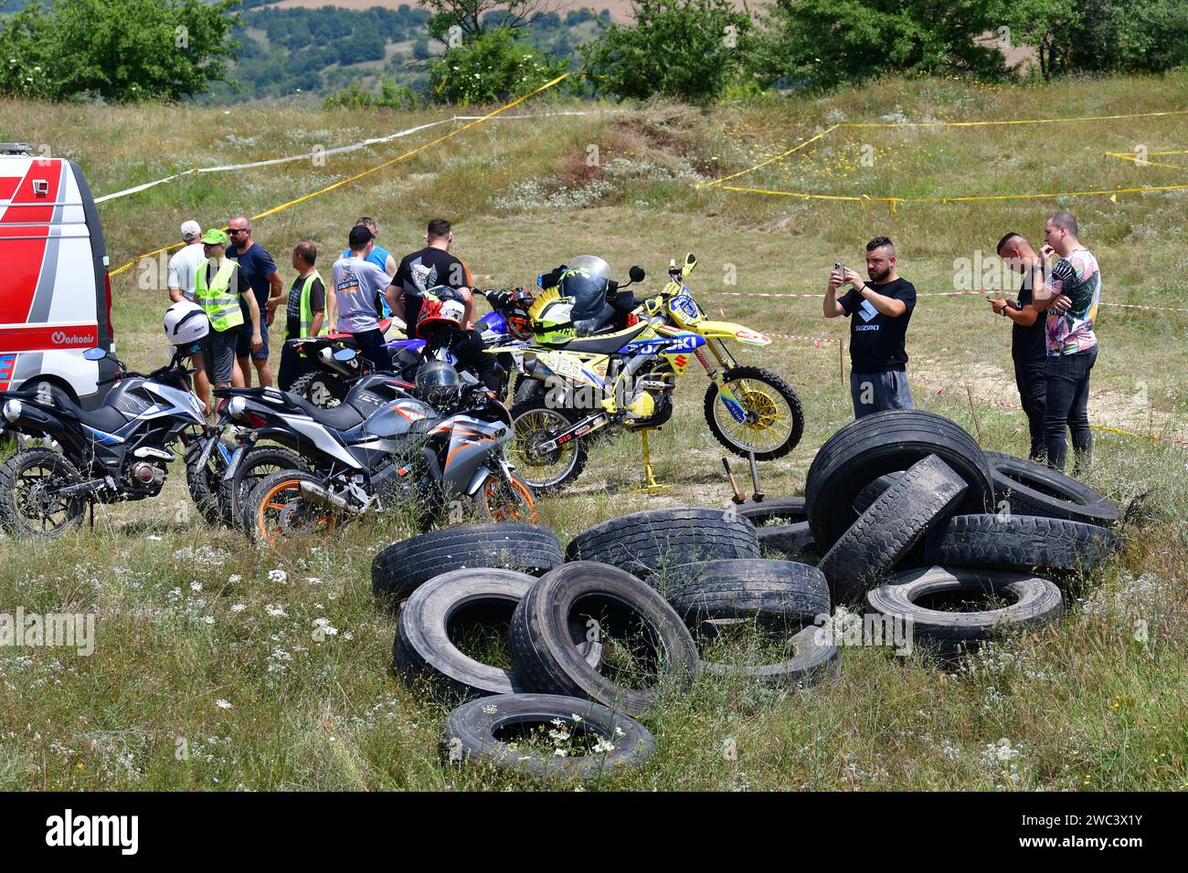 In the Enduro extreme moto race the riders competed in difficult ...