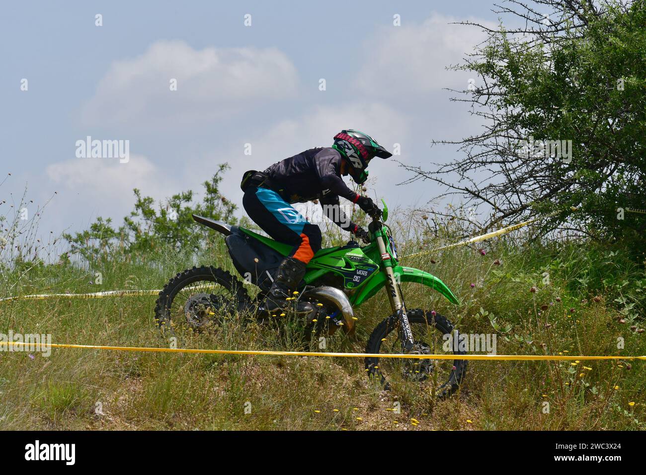 In the Enduro extreme moto race the riders competed in difficult ...