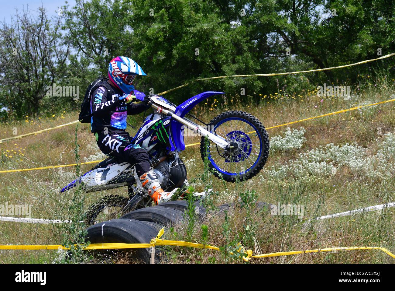 In the Enduro extreme moto race the riders competed in difficult ...