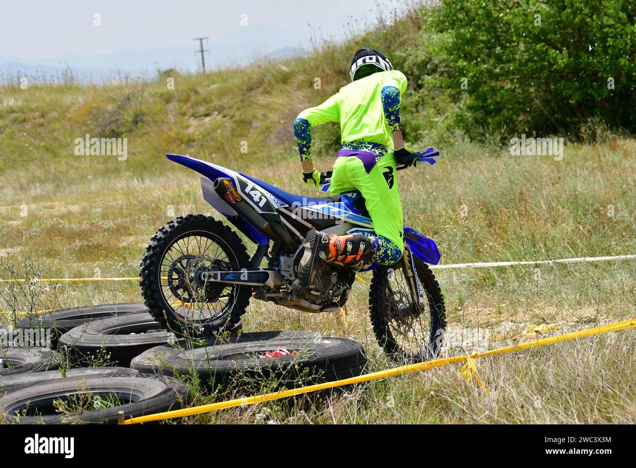 In the Enduro extreme moto race the riders competed in difficult ...