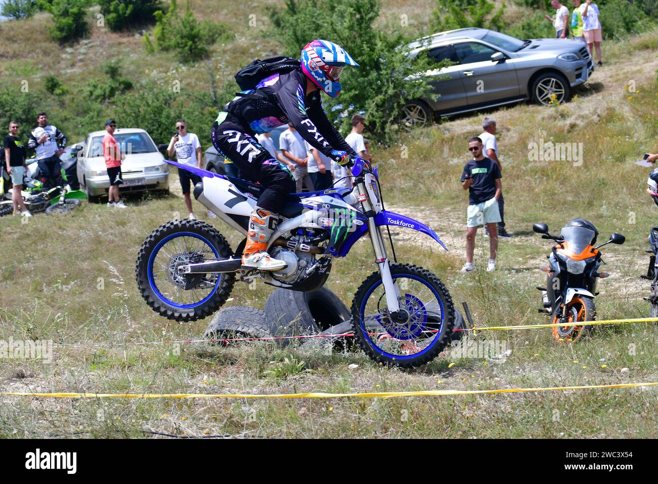 In the Enduro extreme moto race the riders competed in difficult ...